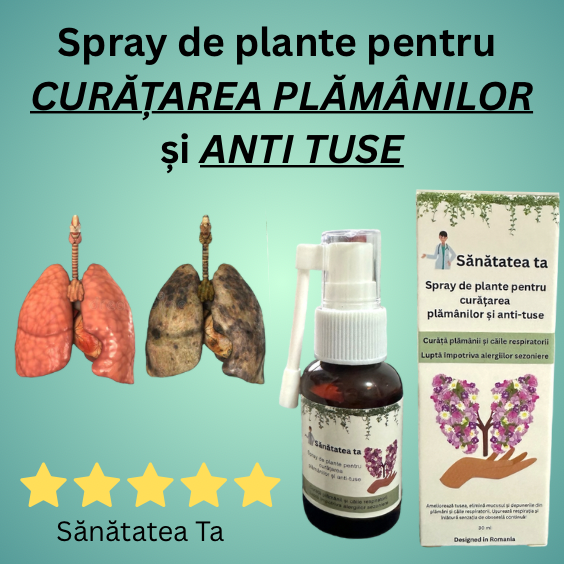 Spray de plante pentru curățarea plămânilor și anti-tuse – SanatateaTa